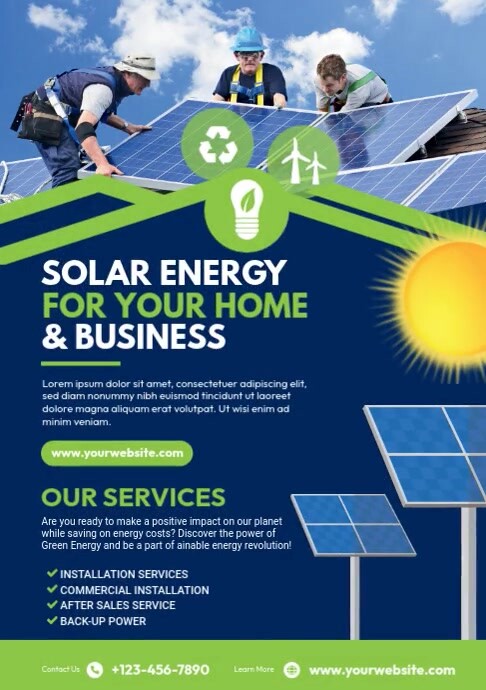 Green Energy Flyer | Solar Energy Flyer Template | PosterMyWall